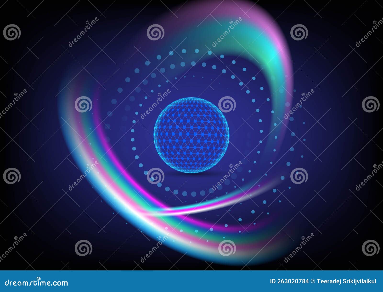 Abstract Sphere Design and Gradient Ring Technology Background Stock ...