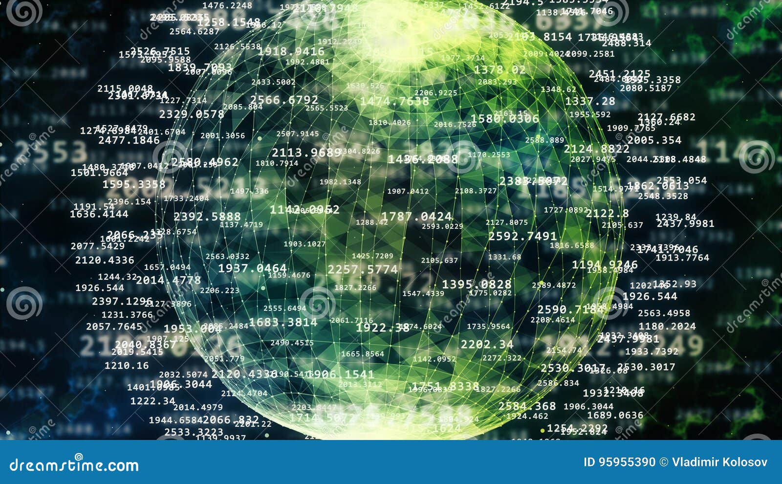 Abstract Sphere from Digital Numbers. Stock Illustration - Illustration ...