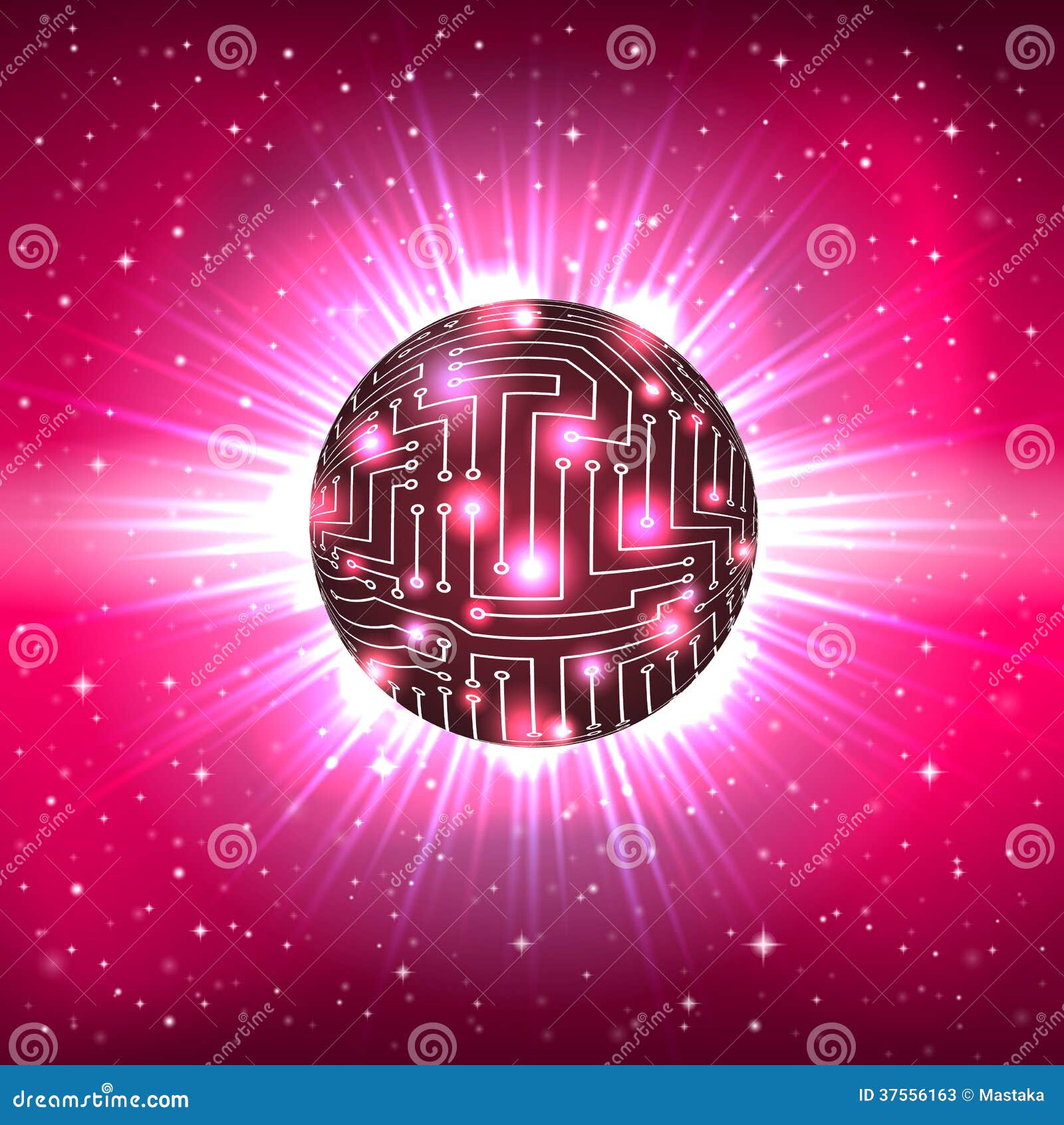 Abstract Sphere of Electronic Circuitry Stock Vector - Illustration of ...