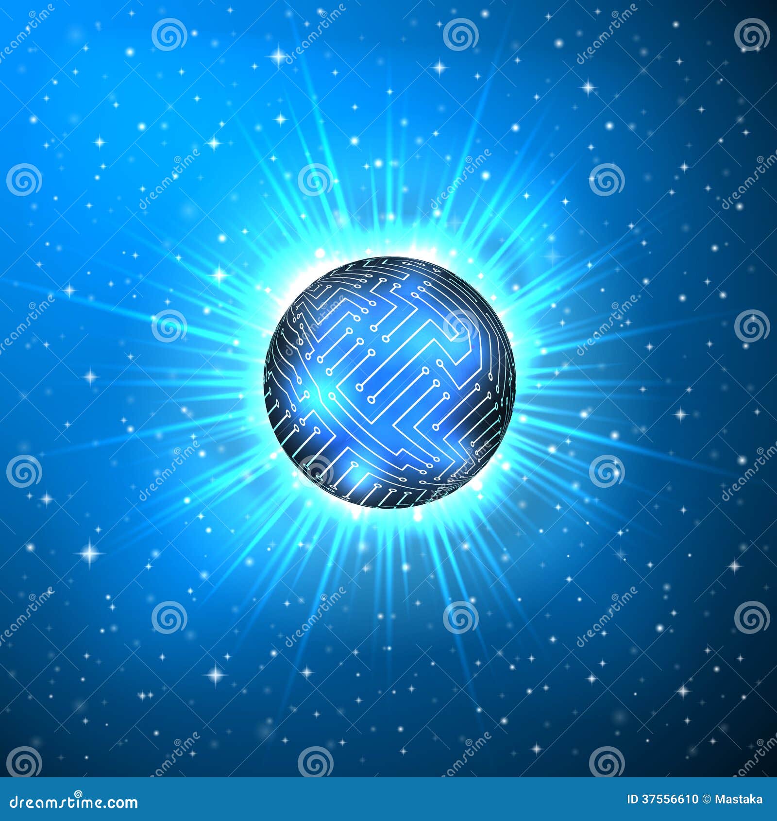 Abstract Sphere of Electronic Circuitry Stock Illustration ...