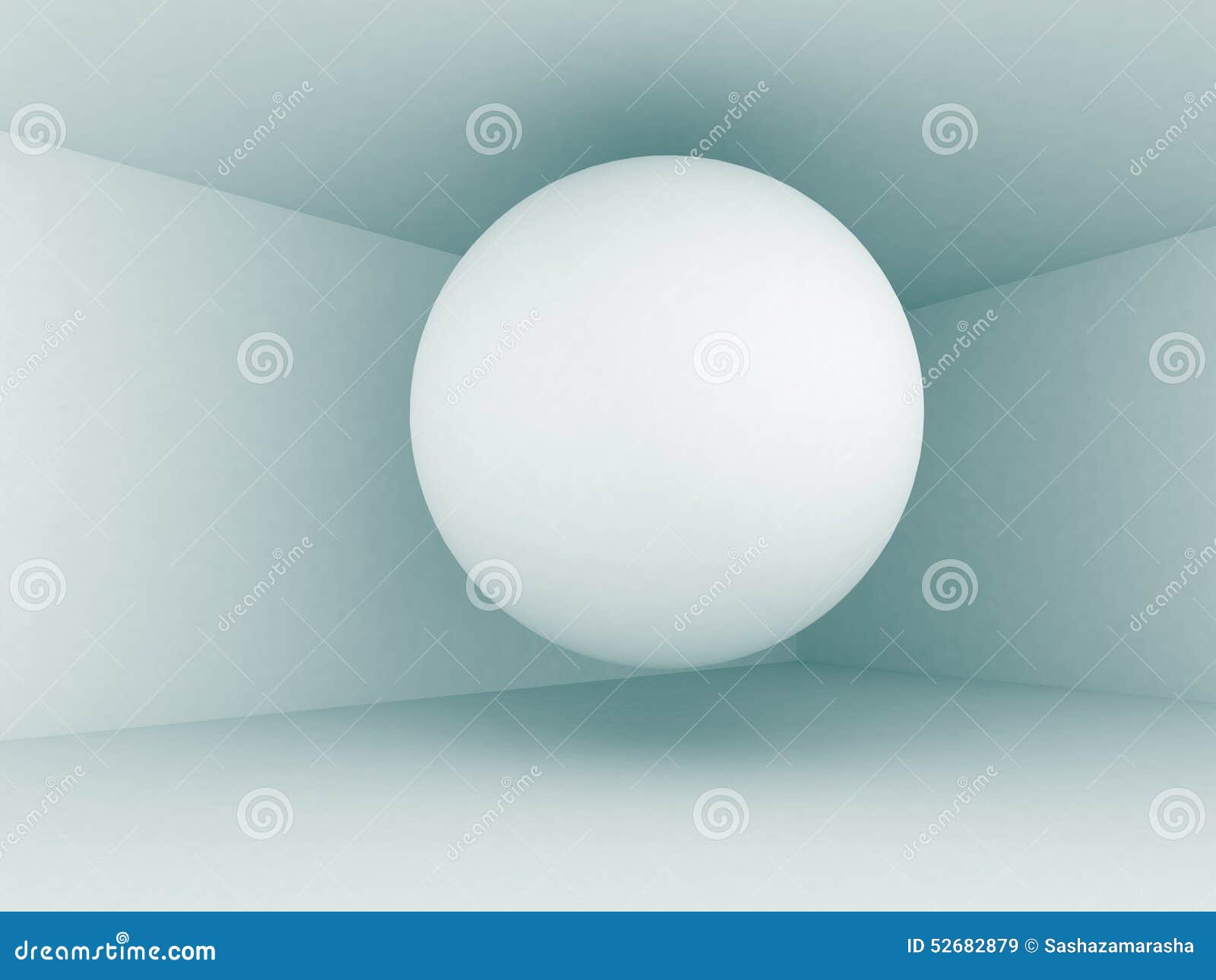 Abstract Sphere in Empty Architecture Interior Background Stock ...