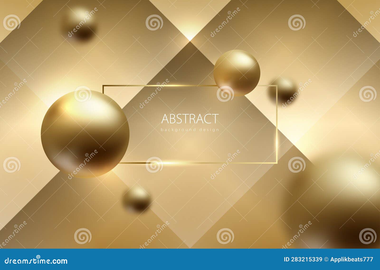 Abstract Sphere Gold Background. Golden Balls on Volume Geometric ...