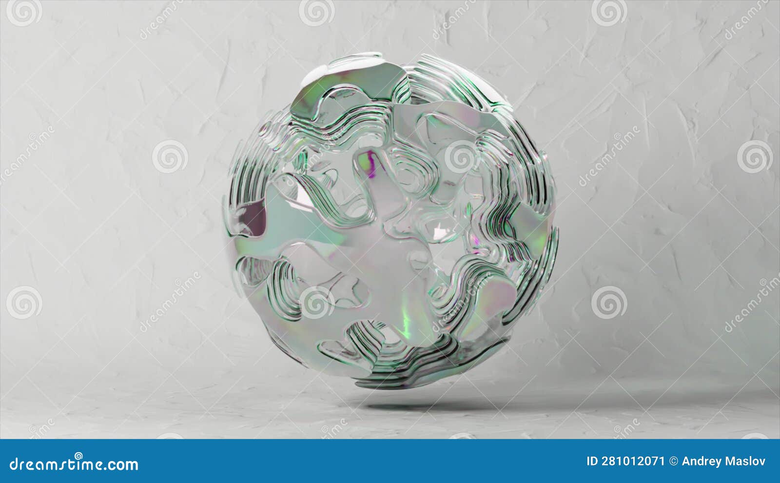 Abstract Sphere Made of Iridescent Transparent Liquid Changes Shape on ...