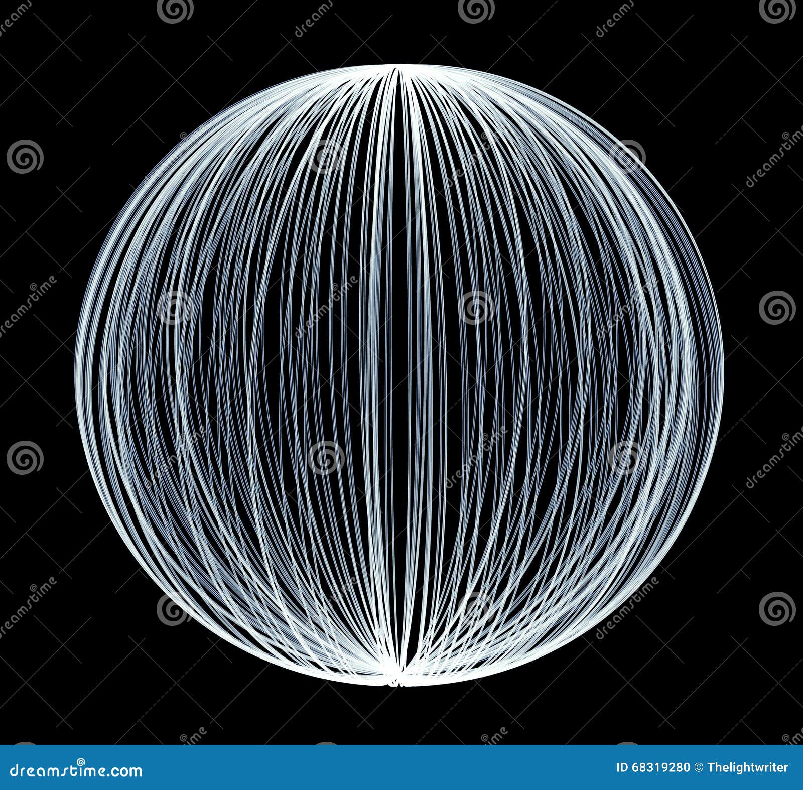 Abstract Sphere Made of Lines Isolated on Black Stock Illustration ...