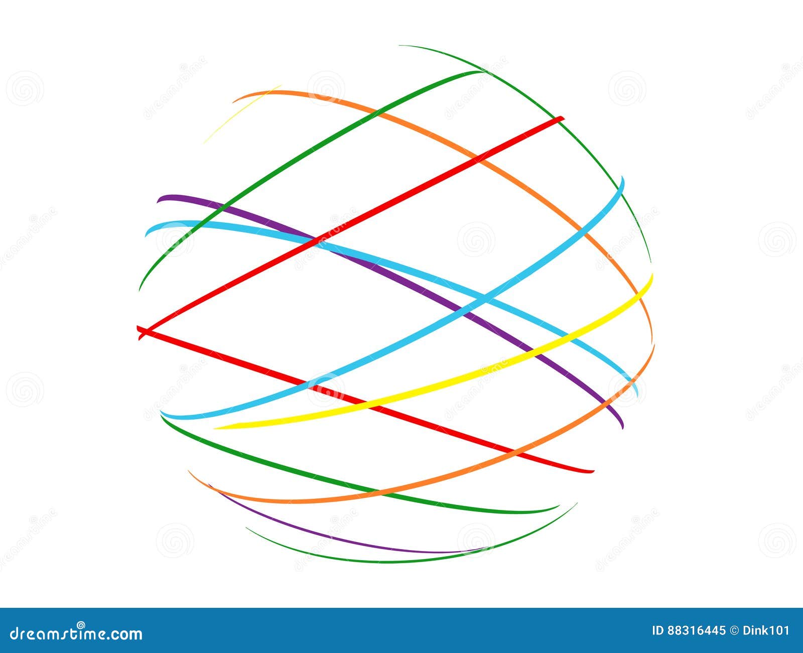 Abstract Sphere from Multi-colored Lines Stock Illustration ...
