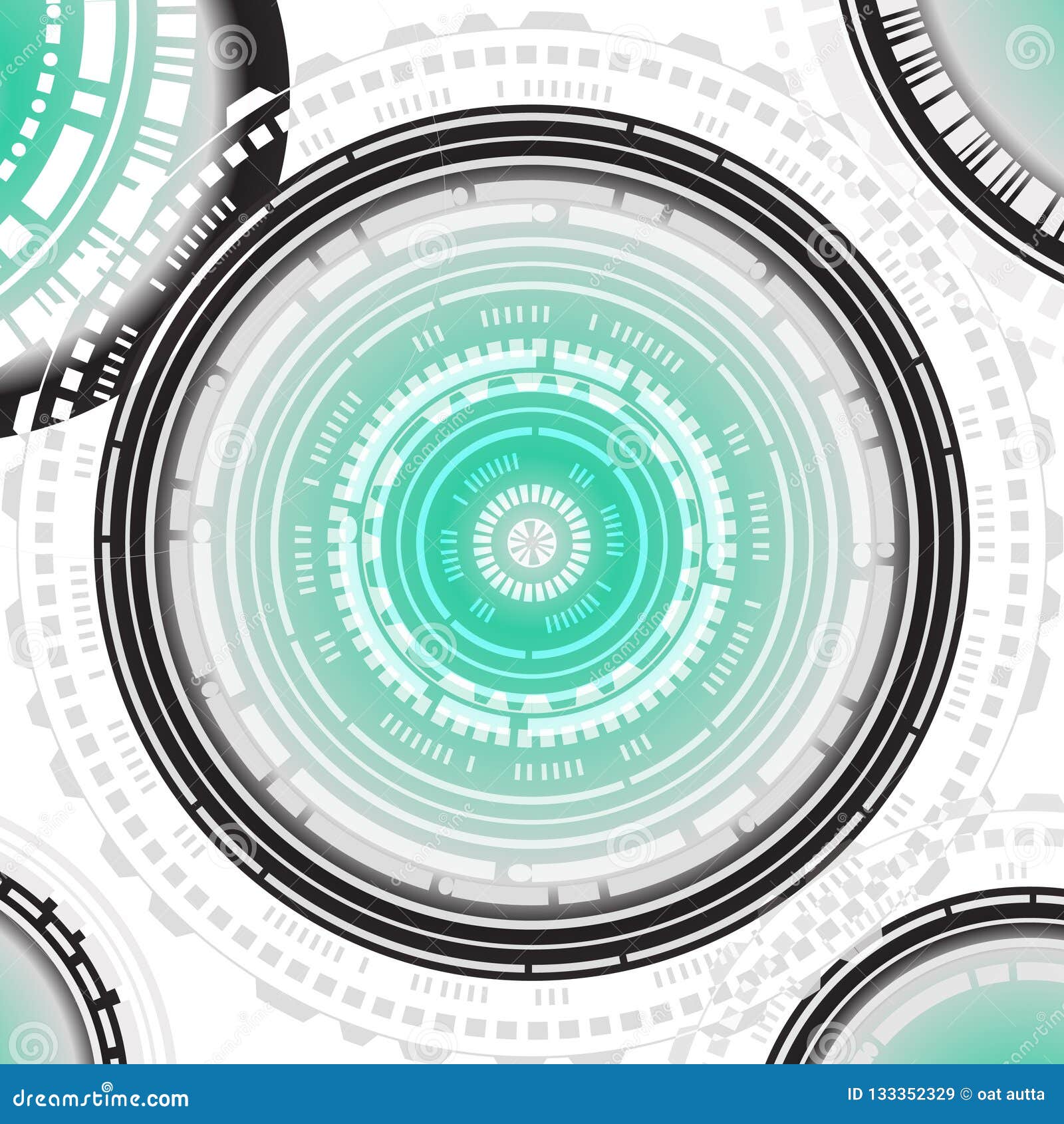 Abstract Sphere Shape of Technology for Background Stock Illustration ...