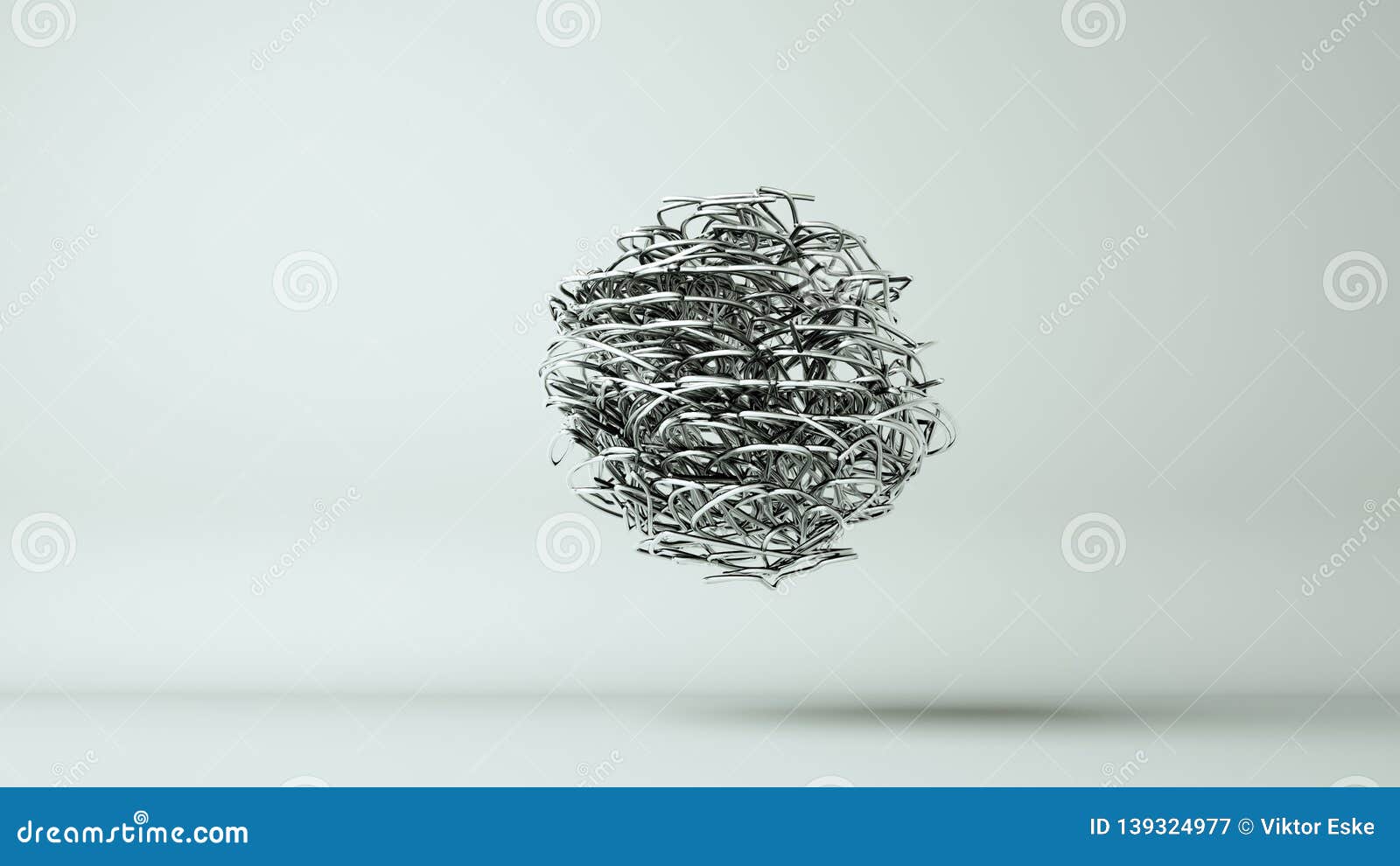 Abstract Sphere of Steel and Wire in the Studio Stock Illustration ...