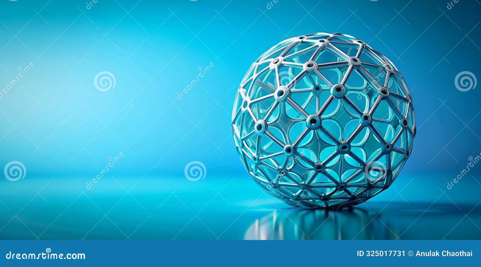 3D Sphere Structure With Connected Dots And Lines. Wireframe Construct ...