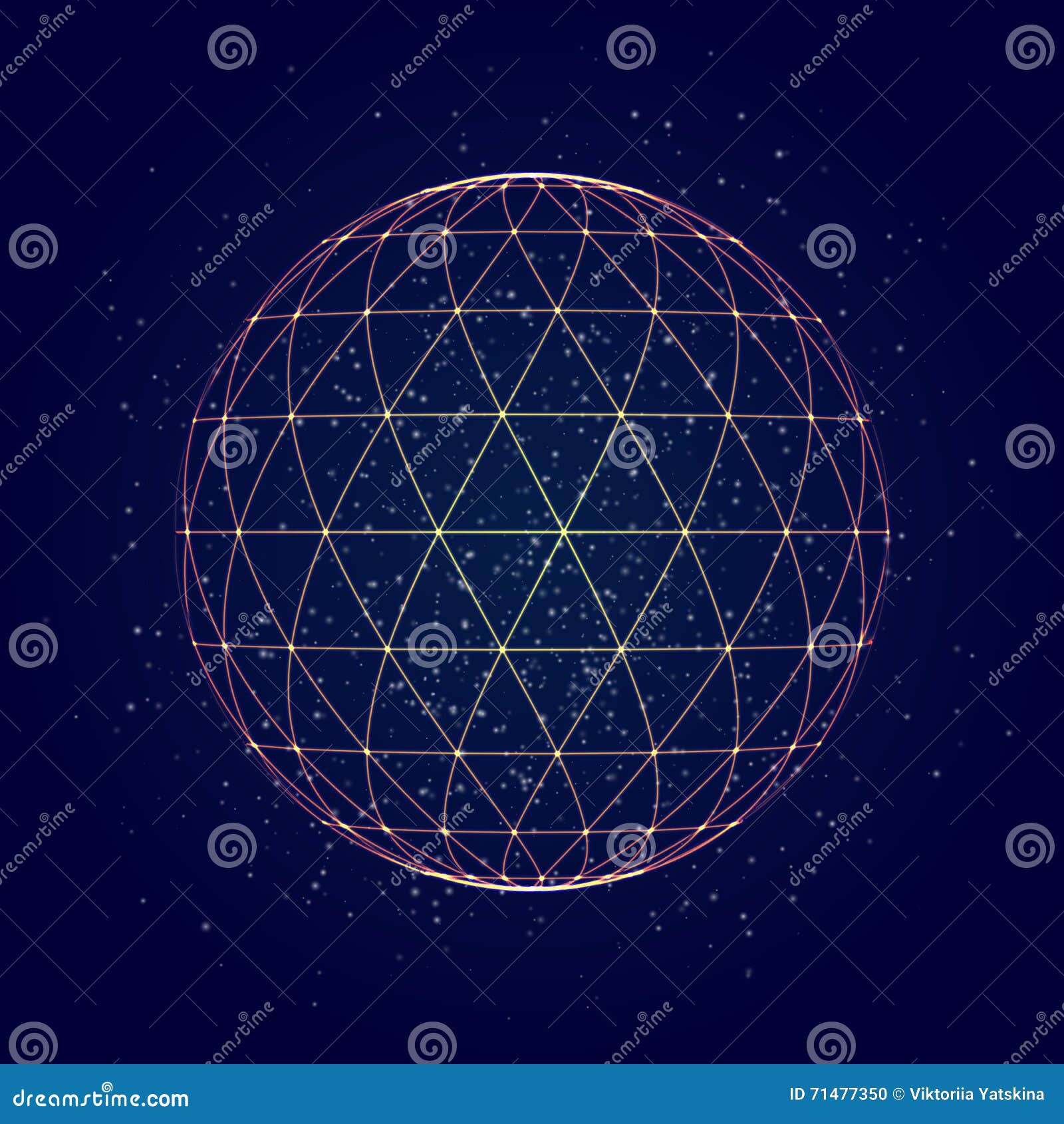 Triangle Mesh Flora Plant Icon And Grunge Bicolor Organic Product Stamp ...