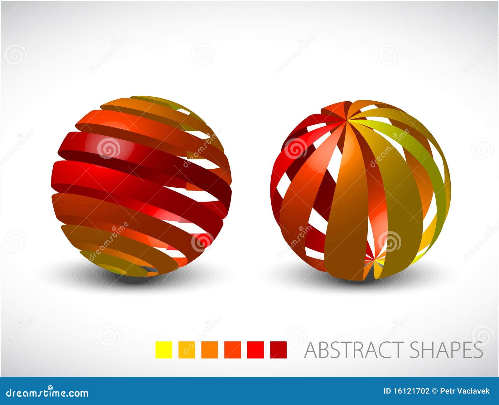 Abstract Spheres Made from Colorful Stripes Stock Illustration ...
