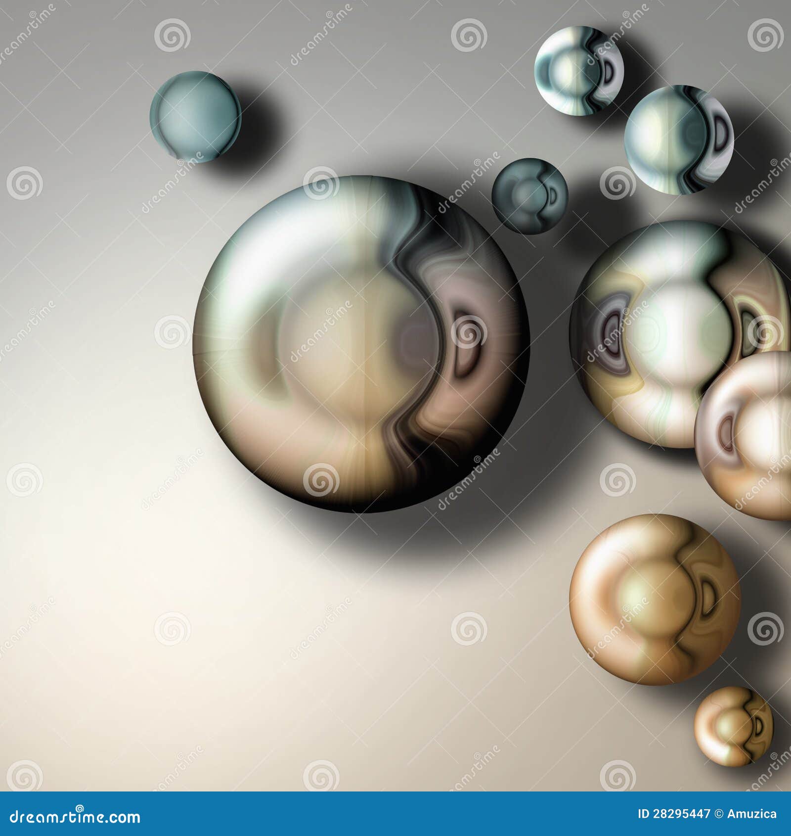 Abstract Spheres with Reflective Surface Stock Illustration ...
