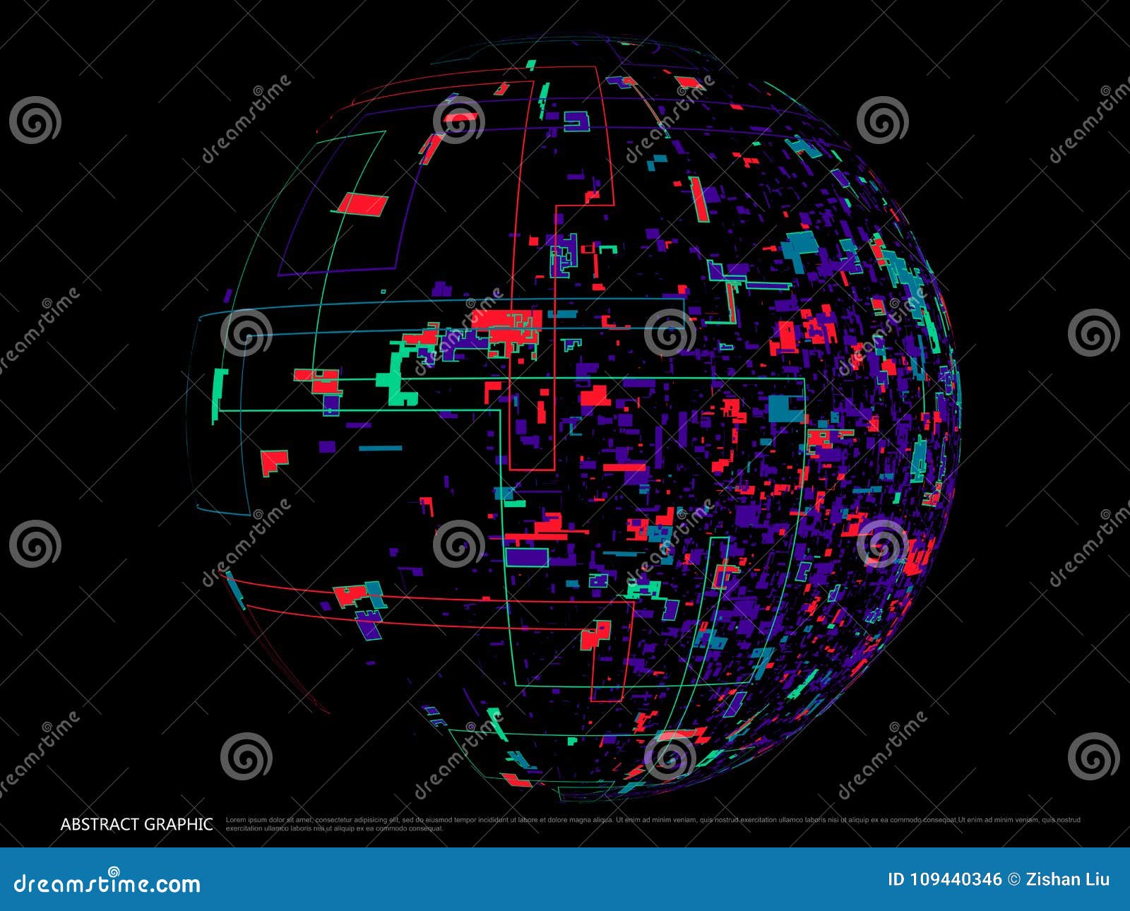 Abstract Spherical Graphic Design. Stock Vector - Illustration of crack ...