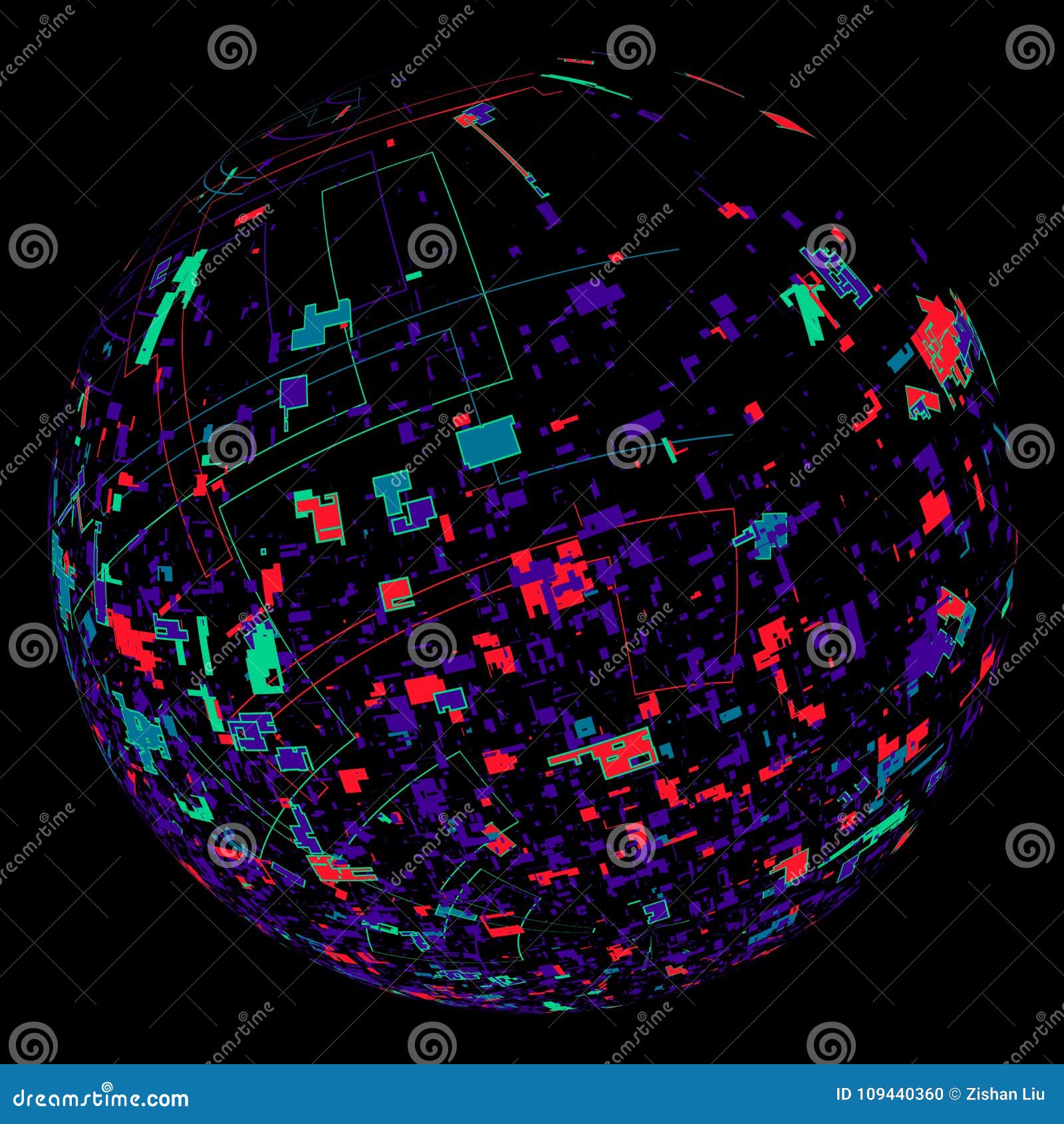 Abstract Spherical Graphic Design. Stock Illustration - Illustration of ...