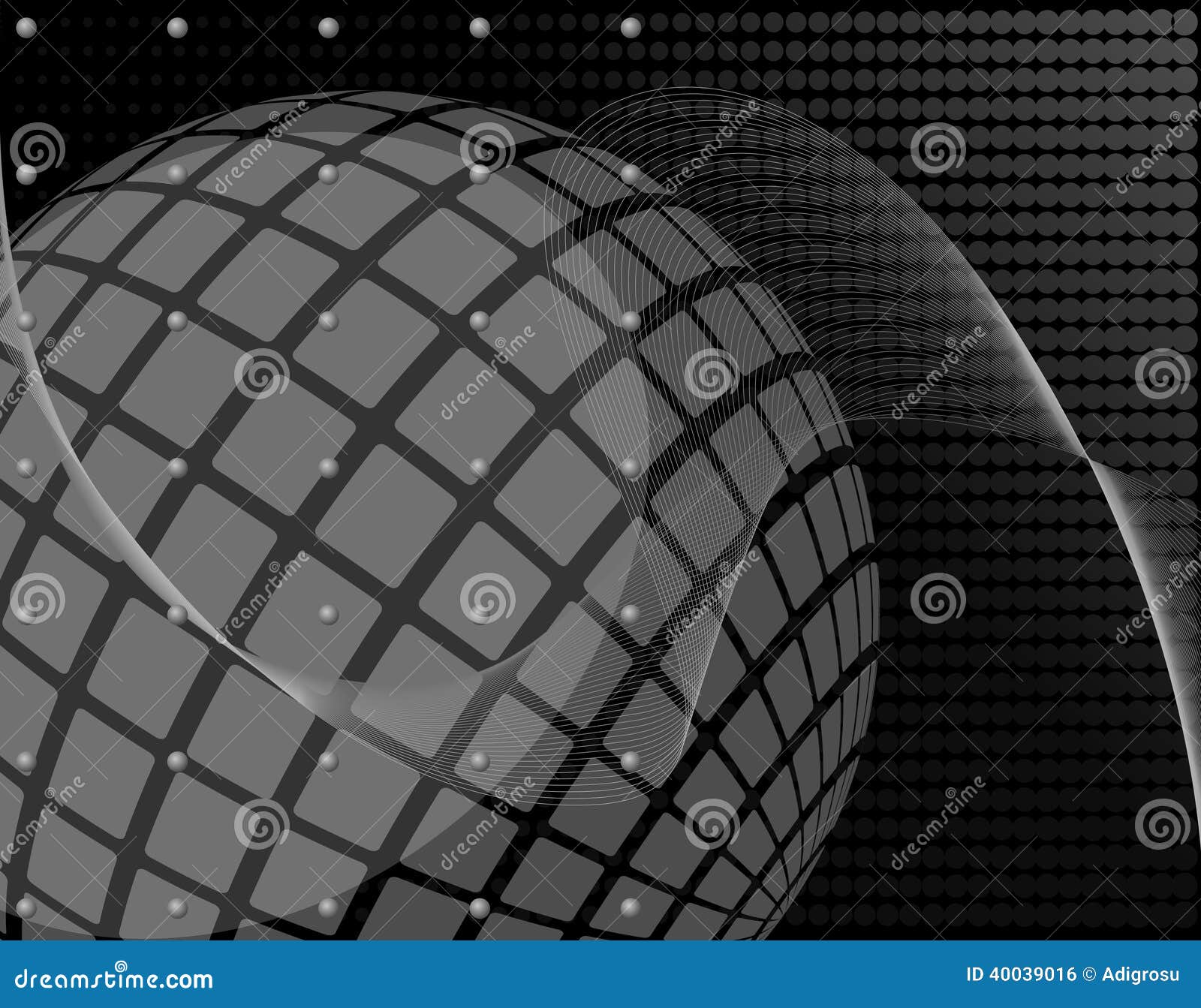 Abstract Spherical Transparent Graphic Design on Black Background Stock ...