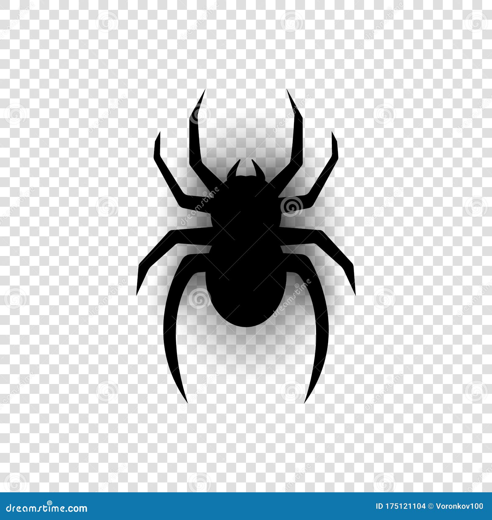 Abstract Spider Silhouette with Shadow. Logo, Icon. Vector Object on ...