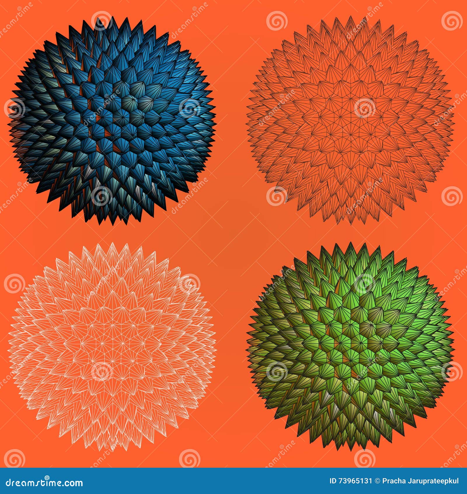 Abstract Spiky Geometric Shape Four Stye Stock Vector - Illustration of ...