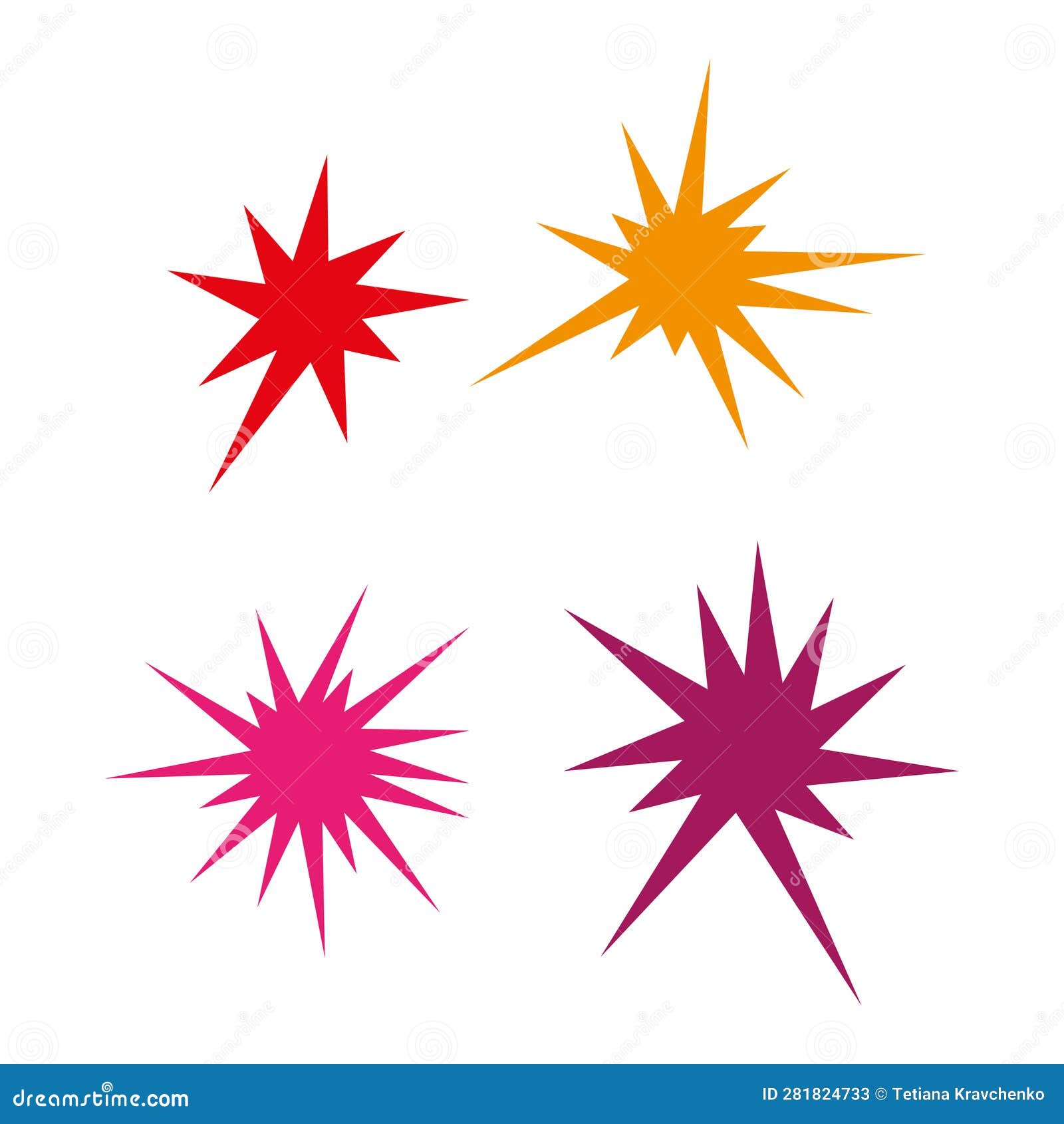 Abstract Spiky Shape Set. Vector Illustration. Stock Image Stock Vector ...