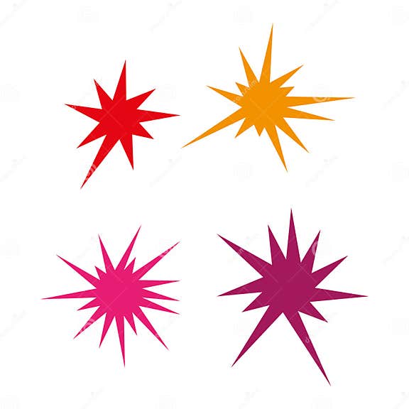 Abstract Spiky Shape Set. Vector Illustration. Stock Image Stock Vector ...