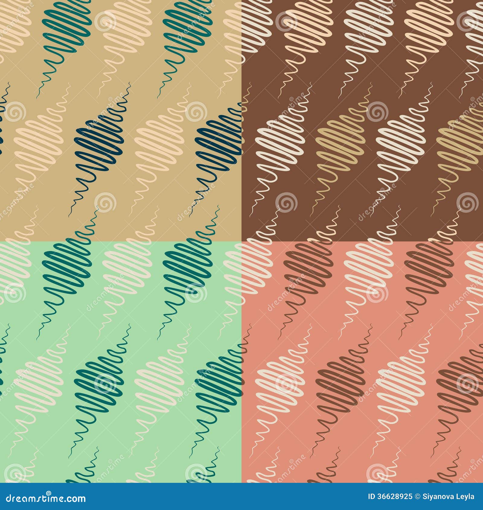 Abstract Spindle Seamless Pattern Set Stock Vector - Illustration of ...