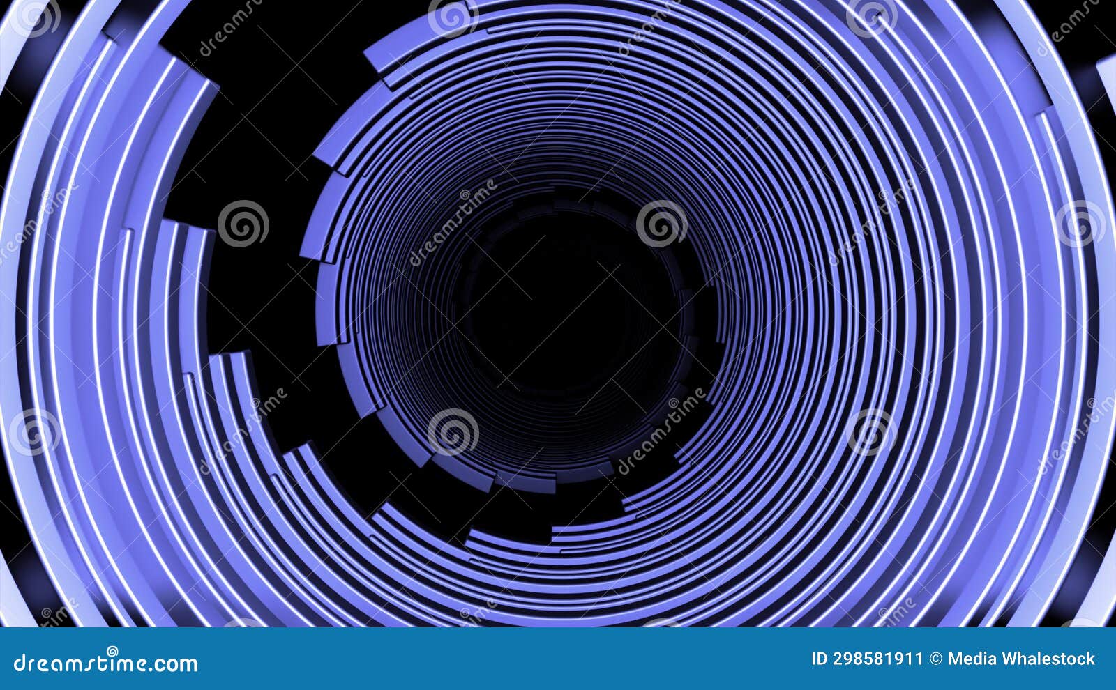Abstract Spinning Sci Fi Spiral on a Black Background. Design. Rotating ...