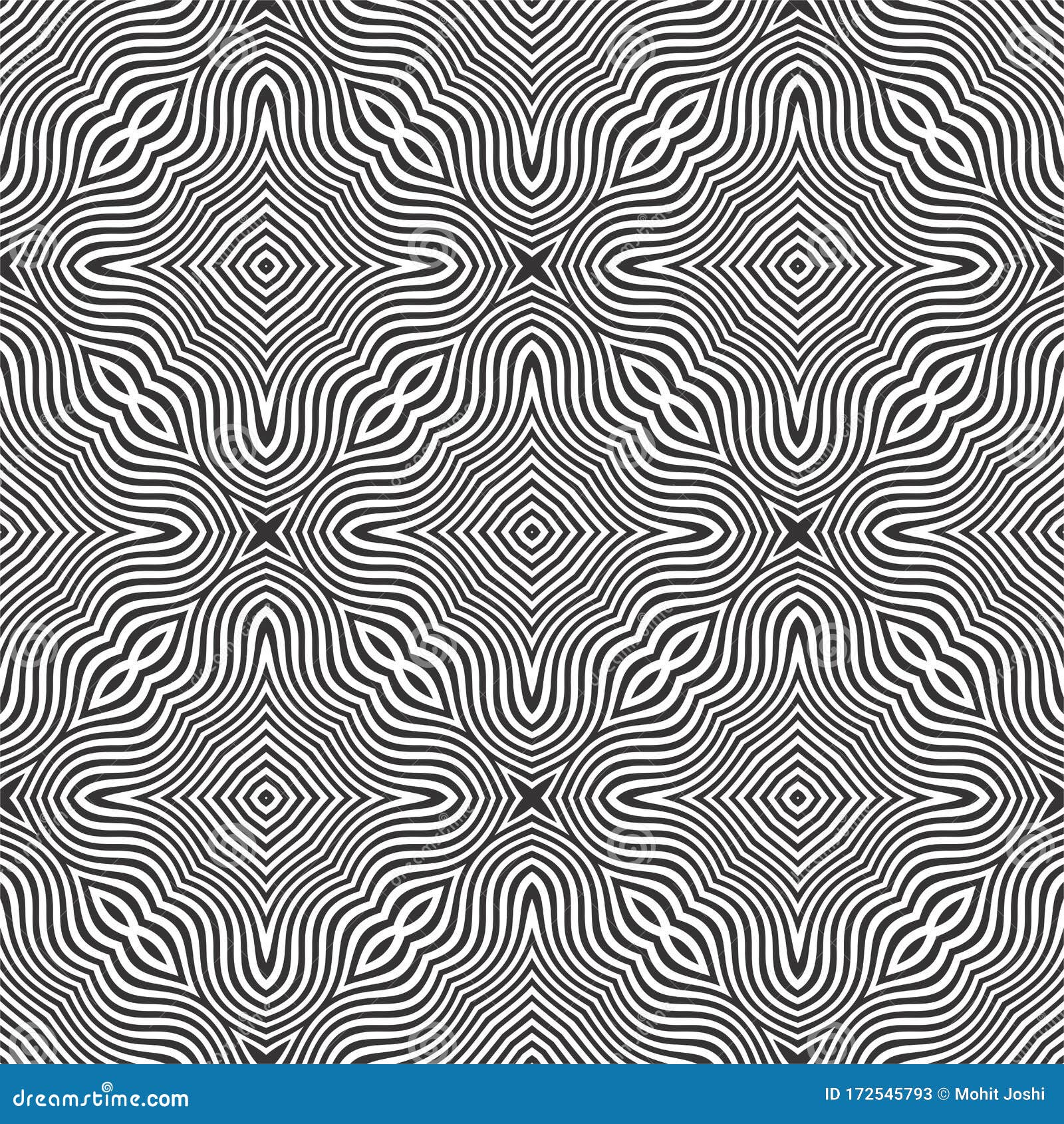 Abstract Spiral Black and White Pattern.Seamless Black and White ...