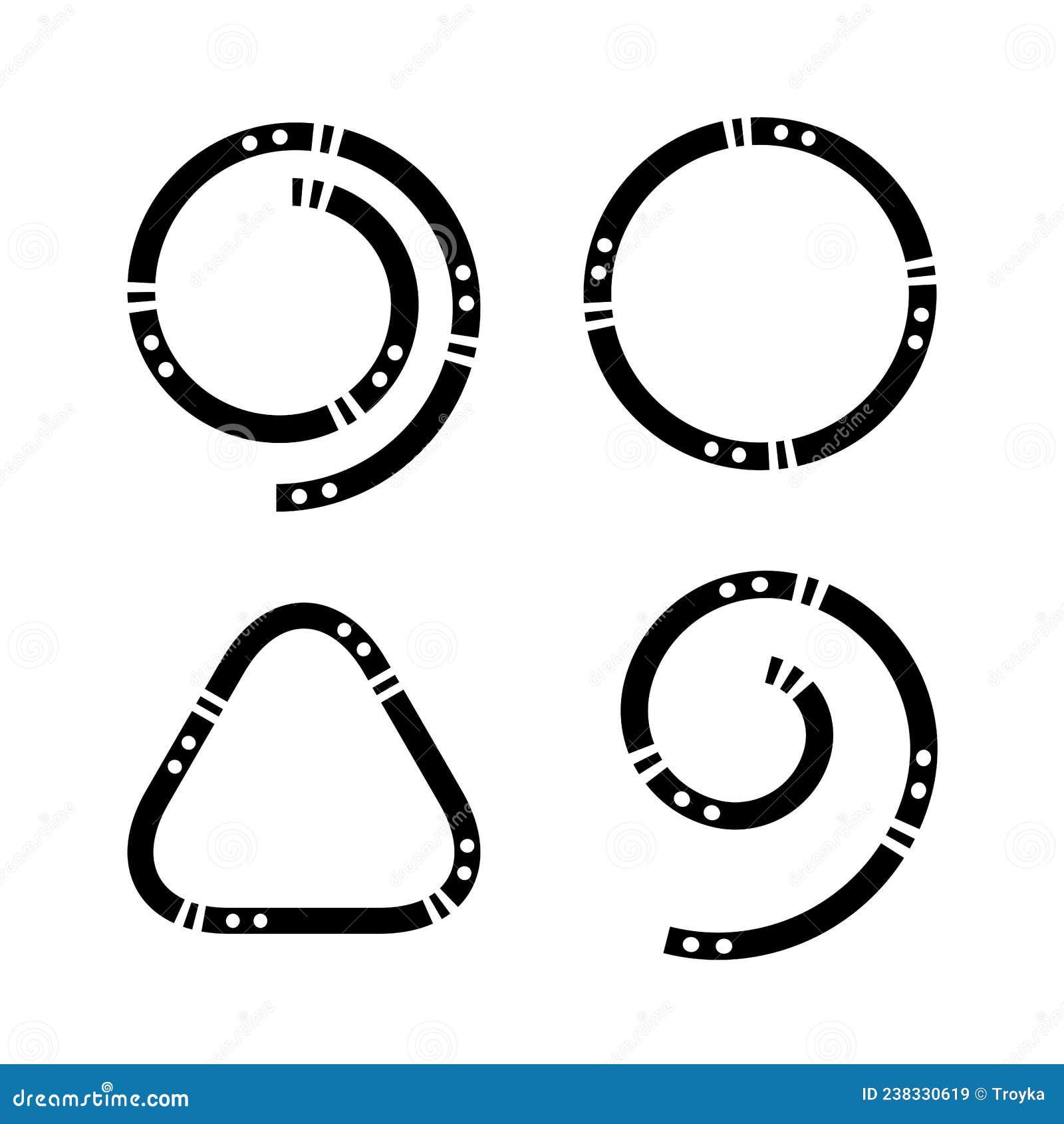 Abstract Spiral, Circle and Triangle Elements for Design Stock Vector ...