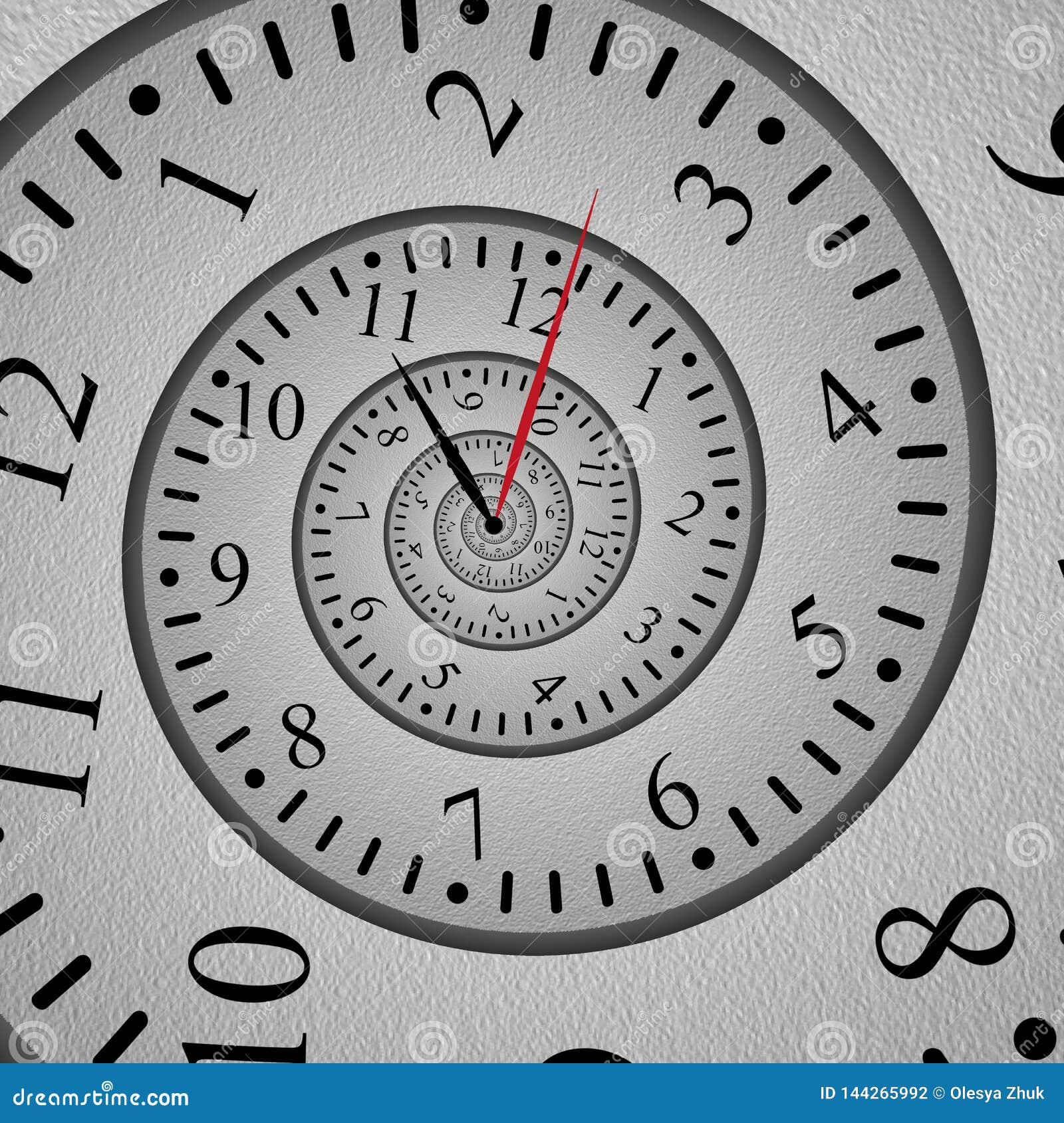 Abstract Spiral Clock Fractal Effect, Twisted Dial and Original Design ...