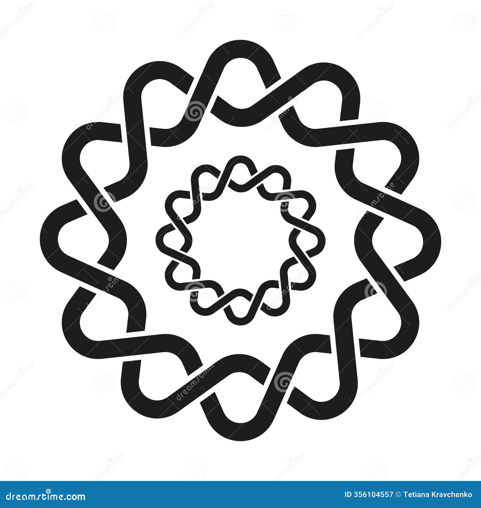 Circular Wave Symbol Visualized With Simple Touch Cartoon Vector ...