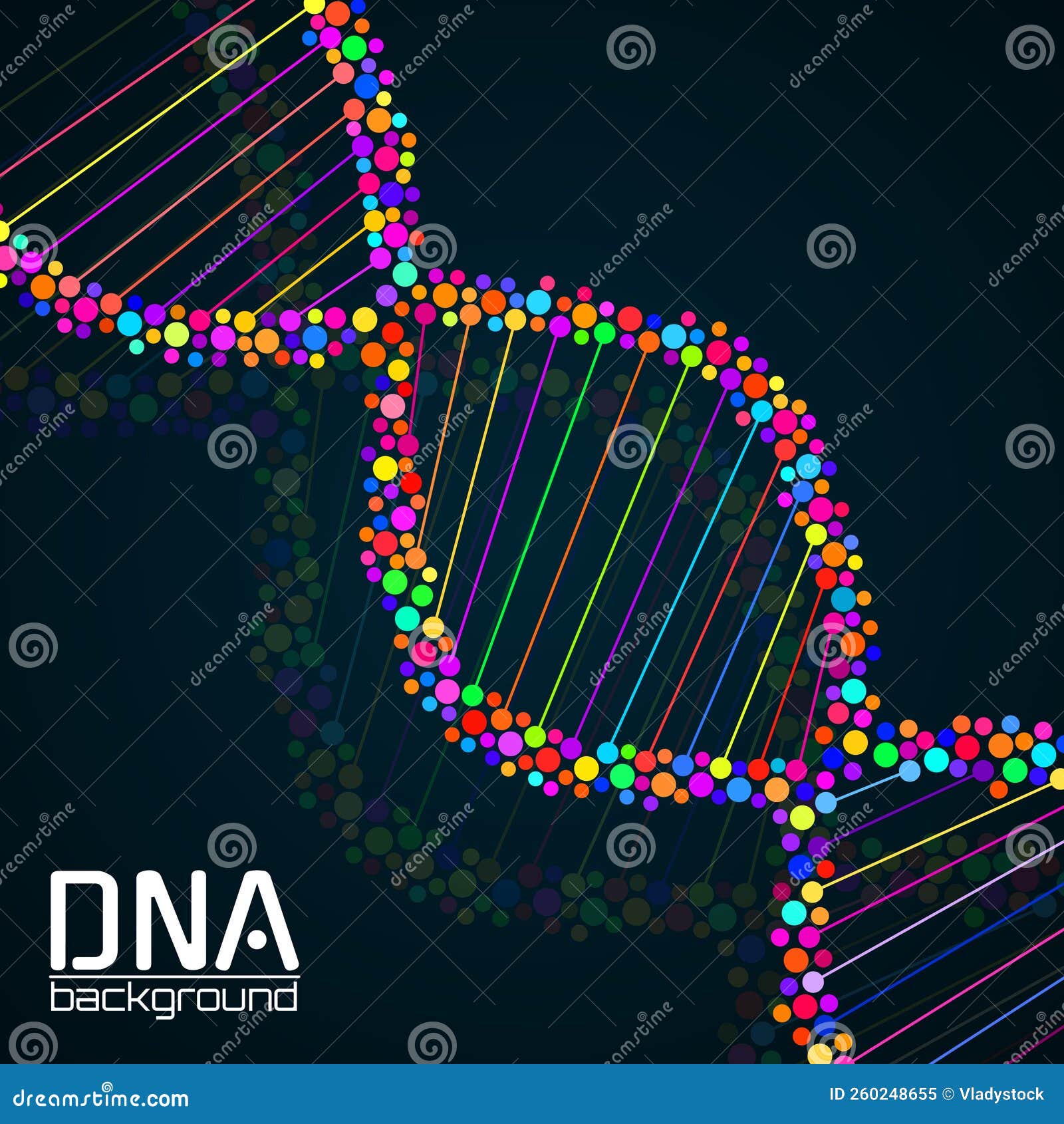 Abstract Spiral of DNA, Colorful Molecule Structure, Science Concept ...