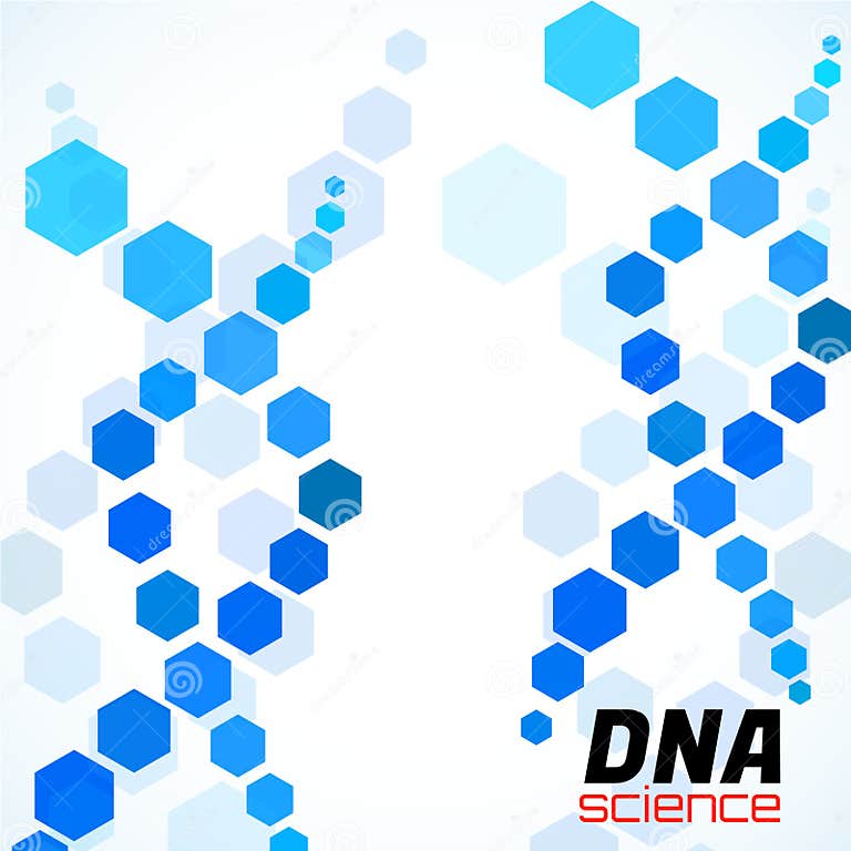 Abstract Spiral of DNA, Hexagon Elements Stock Vector - Illustration of acid, element: 272392461