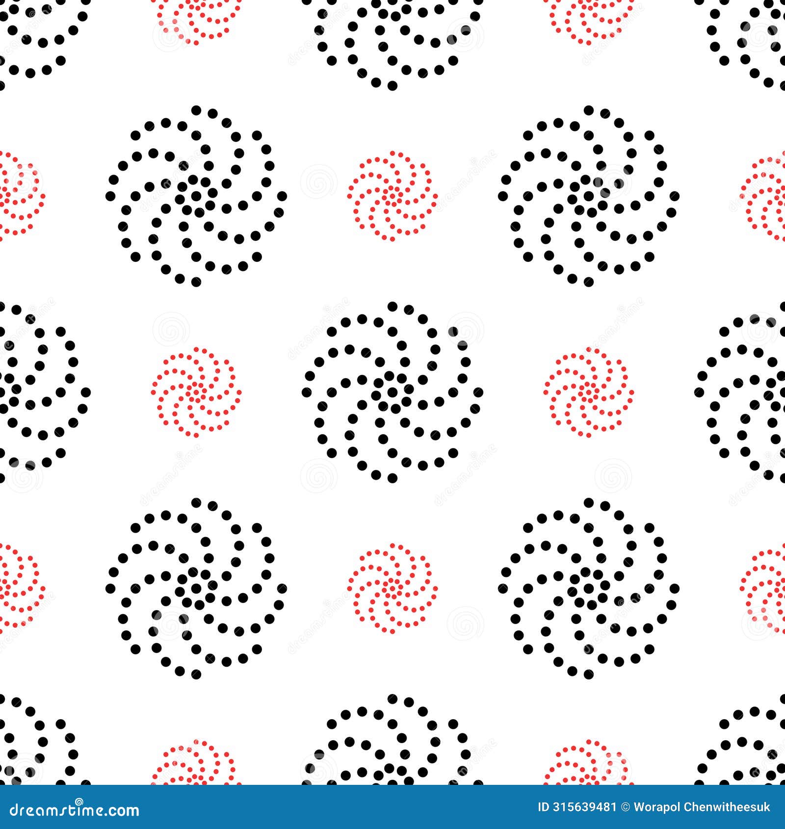 Abstract Spiral Dots Seamless Pattern, Circle Dot Background. Stock ...