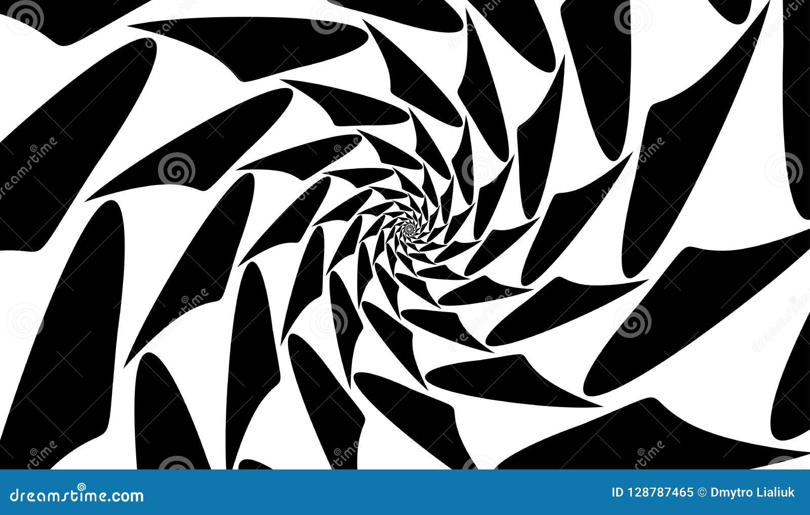 Abstract Spiral Figure Rotation. Background Black on White Stock ...