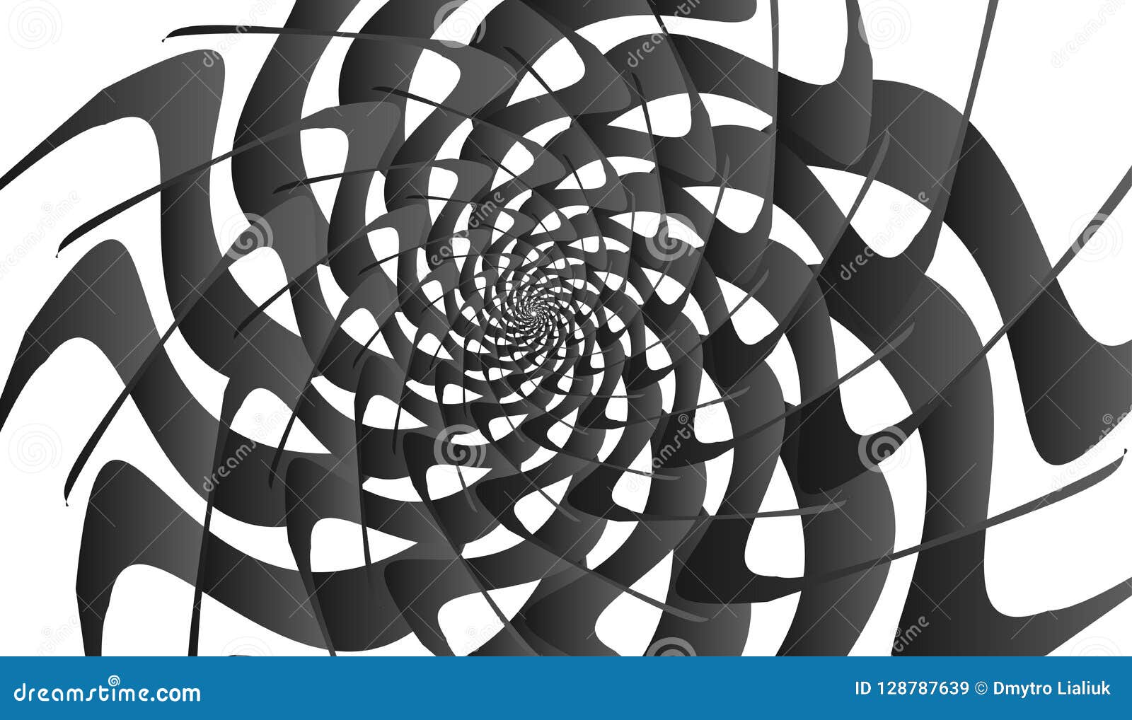 Abstract Spiral Figure Rotation. Background Black on White Stock ...