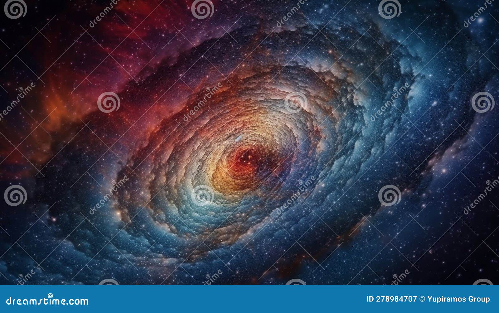 Abstract Spiral Galaxy in Deep Space, Glowing with Starlight Generated ...