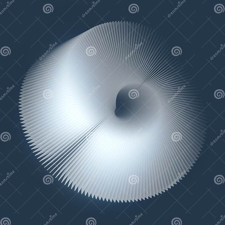 Abstract Spiral Geometric Shape with Stripe Pattern. 3d Rendering ...