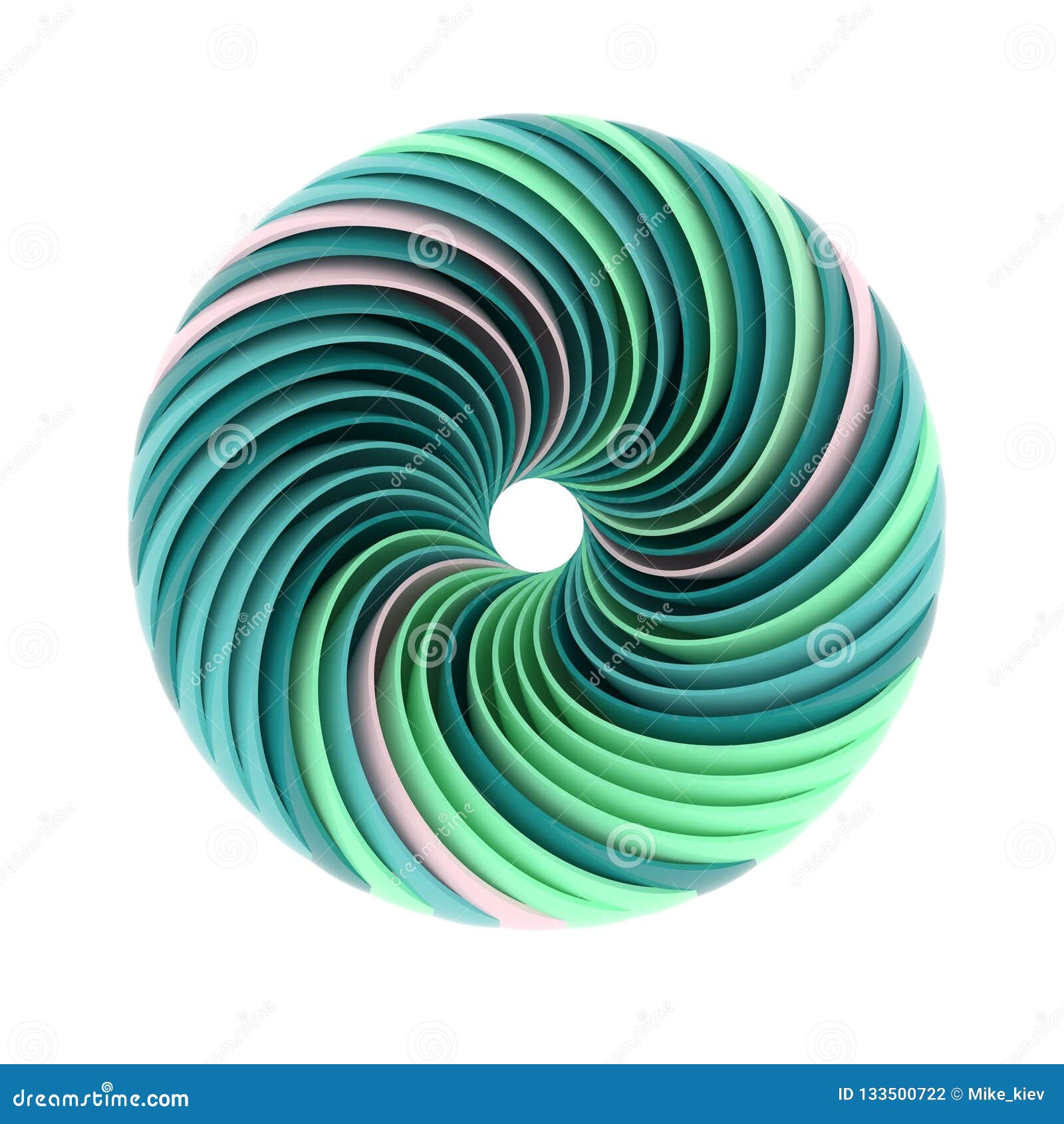 Abstract Spiral Green Shape Stock Illustration - Illustration of ring ...