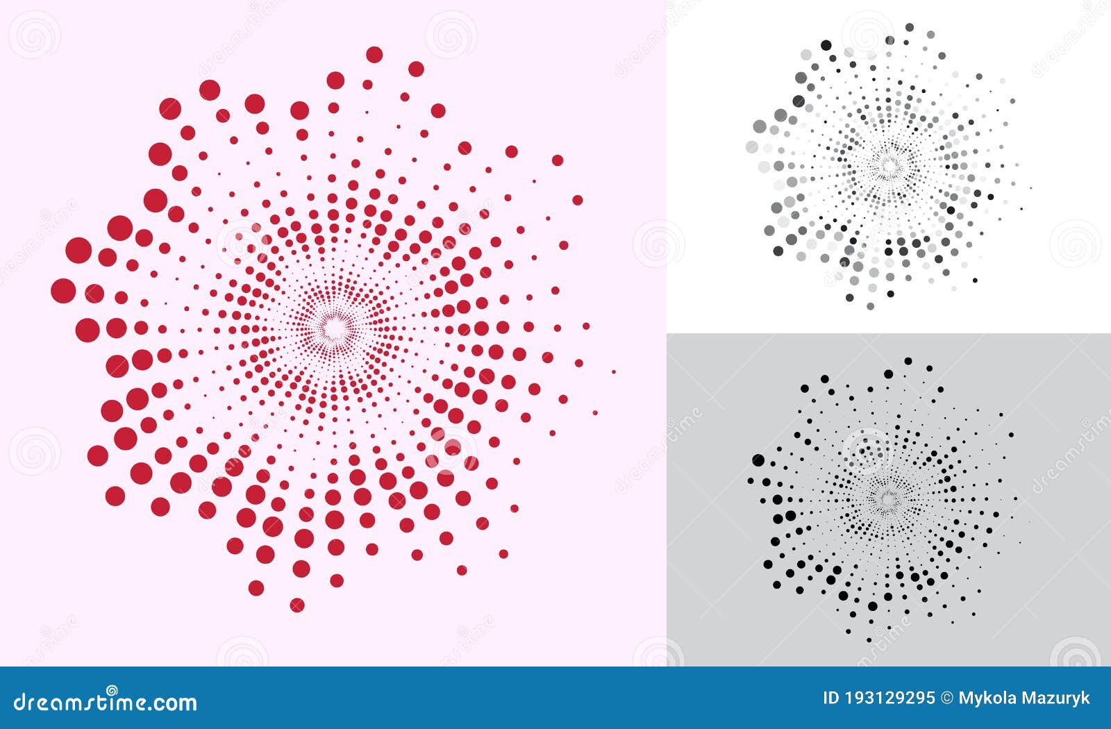 Dotted Flower Border Decoration Isolated White Background Cartoon ...