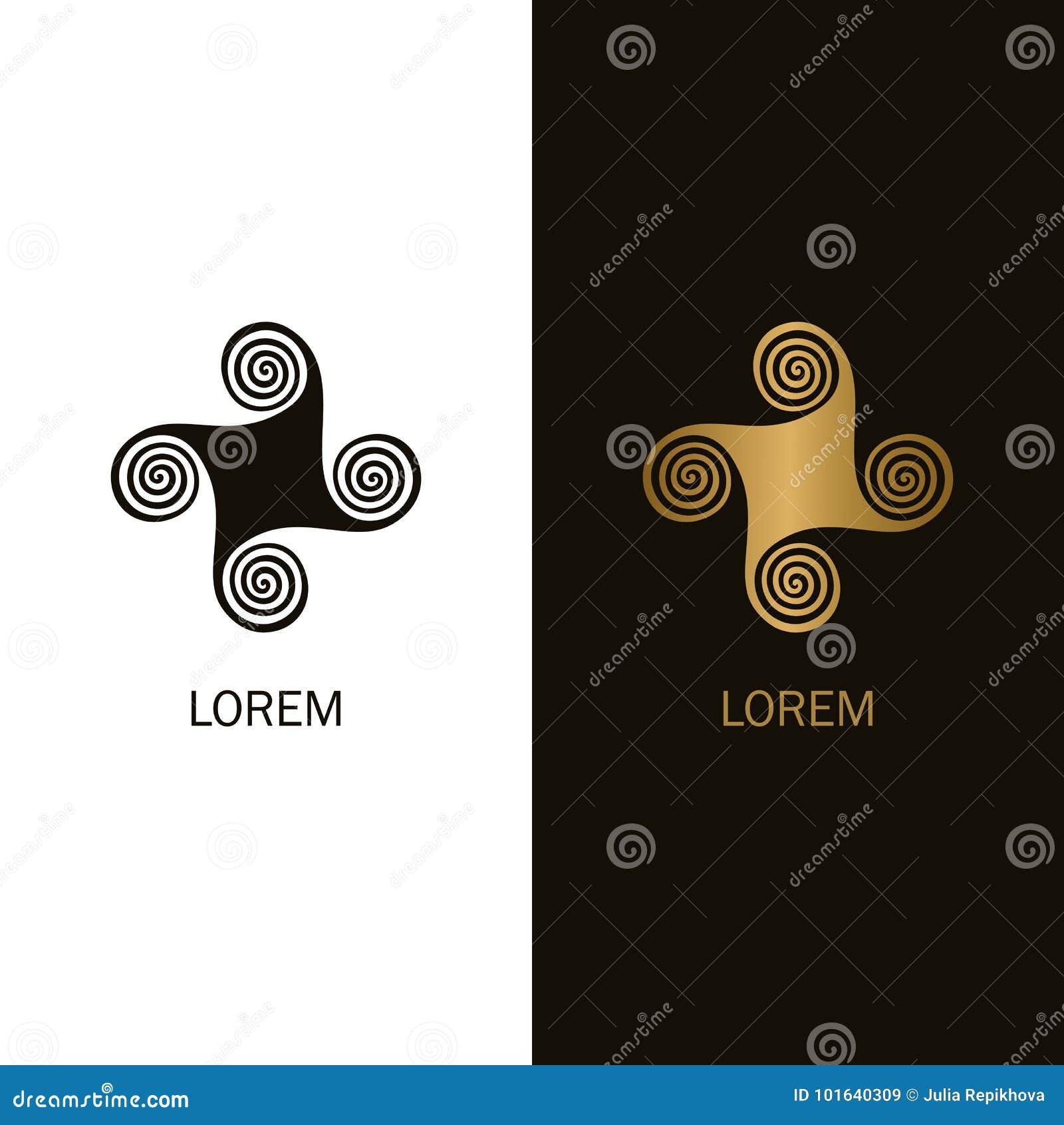 Abstract Spiral Logo Design. Windmill Icon Concept Stock Vector ...