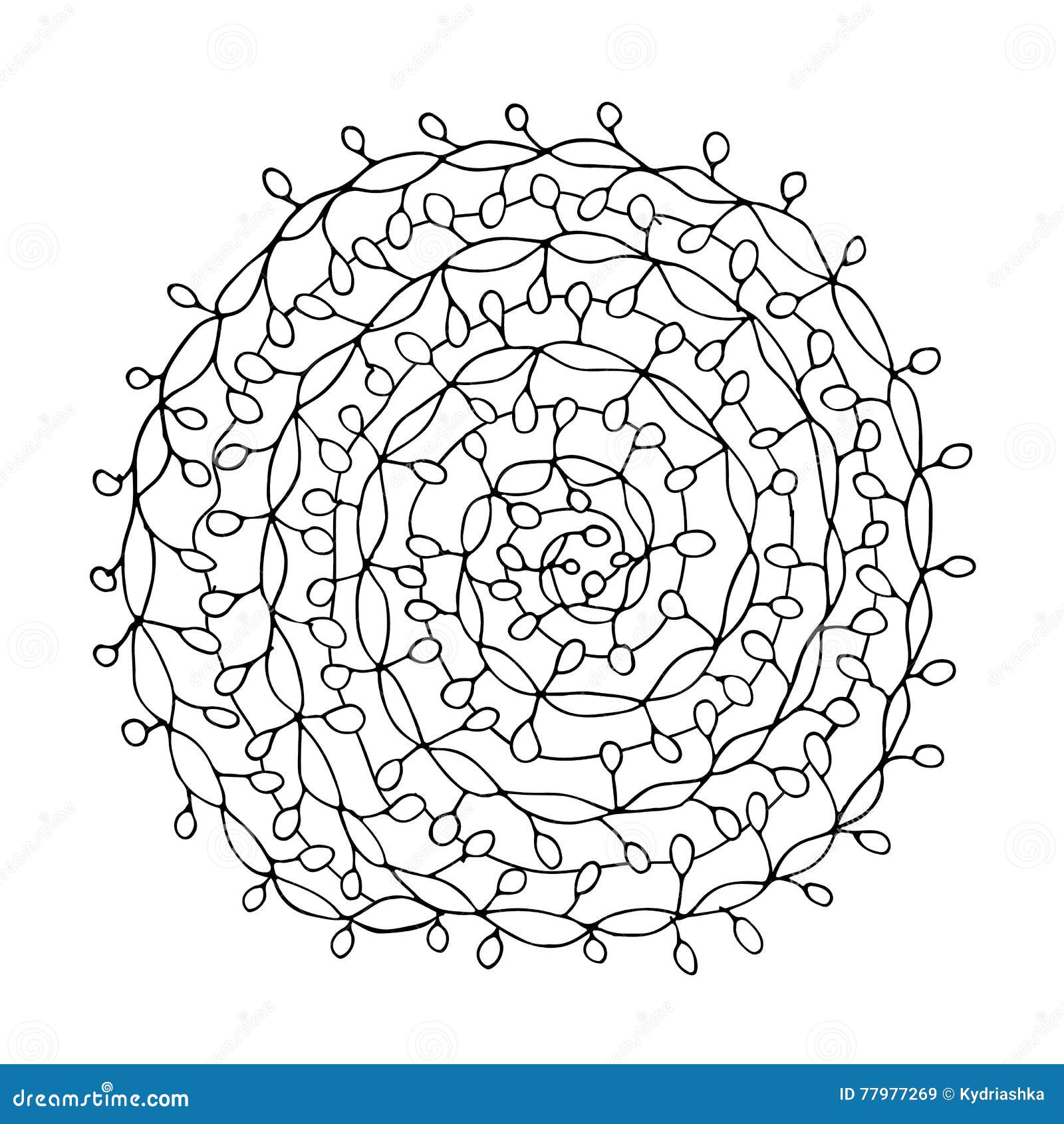 Abstract Spiral Mandala, Sketch for Your Design Stock Vector ...