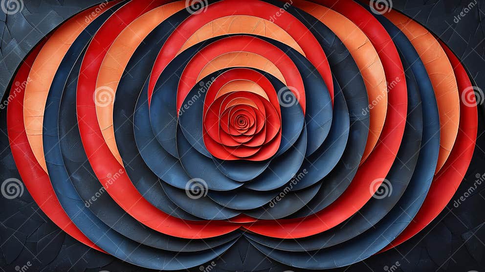 Abstract Spiral of Red and Blue Layers Stock Illustration ...