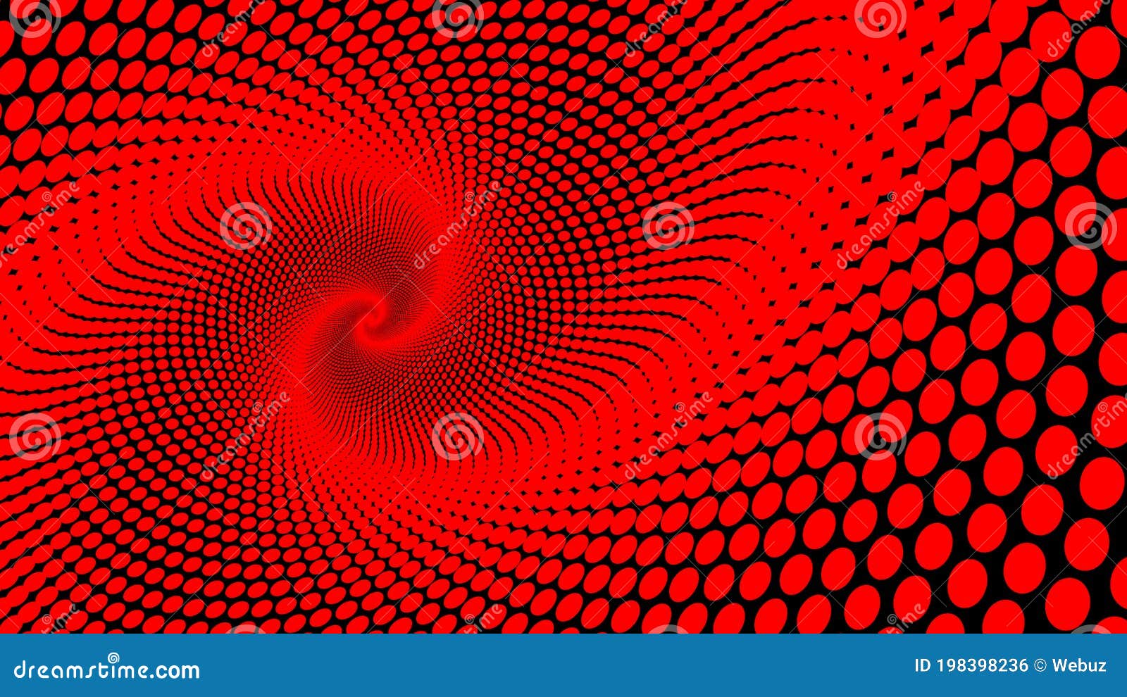 Abstract Spiral Red Dot Pattern on Black Background Stock Vector ...