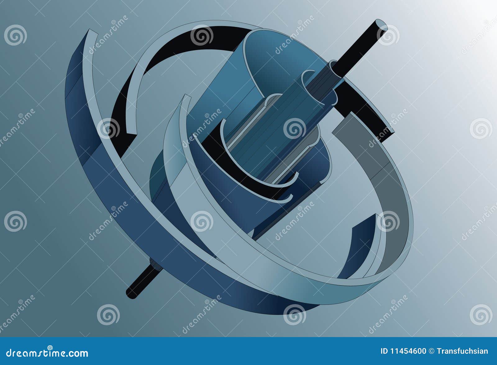 Abstract Spiral Shape in 3D Stock Vector - Illustration of circle ...