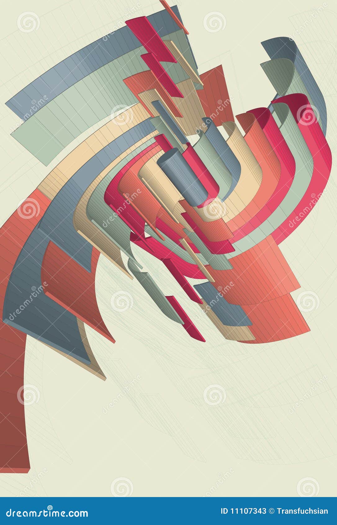 Abstract Spiral Shapes in 3D Stock Vector - Illustration of perspective ...