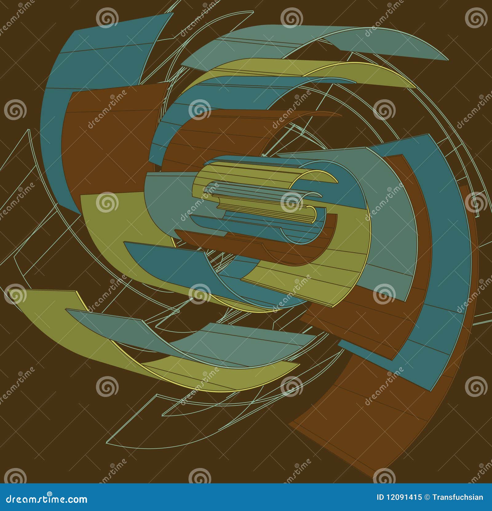 Abstract Spiral Shapes in 3D Stock Vector - Illustration of futuristic ...