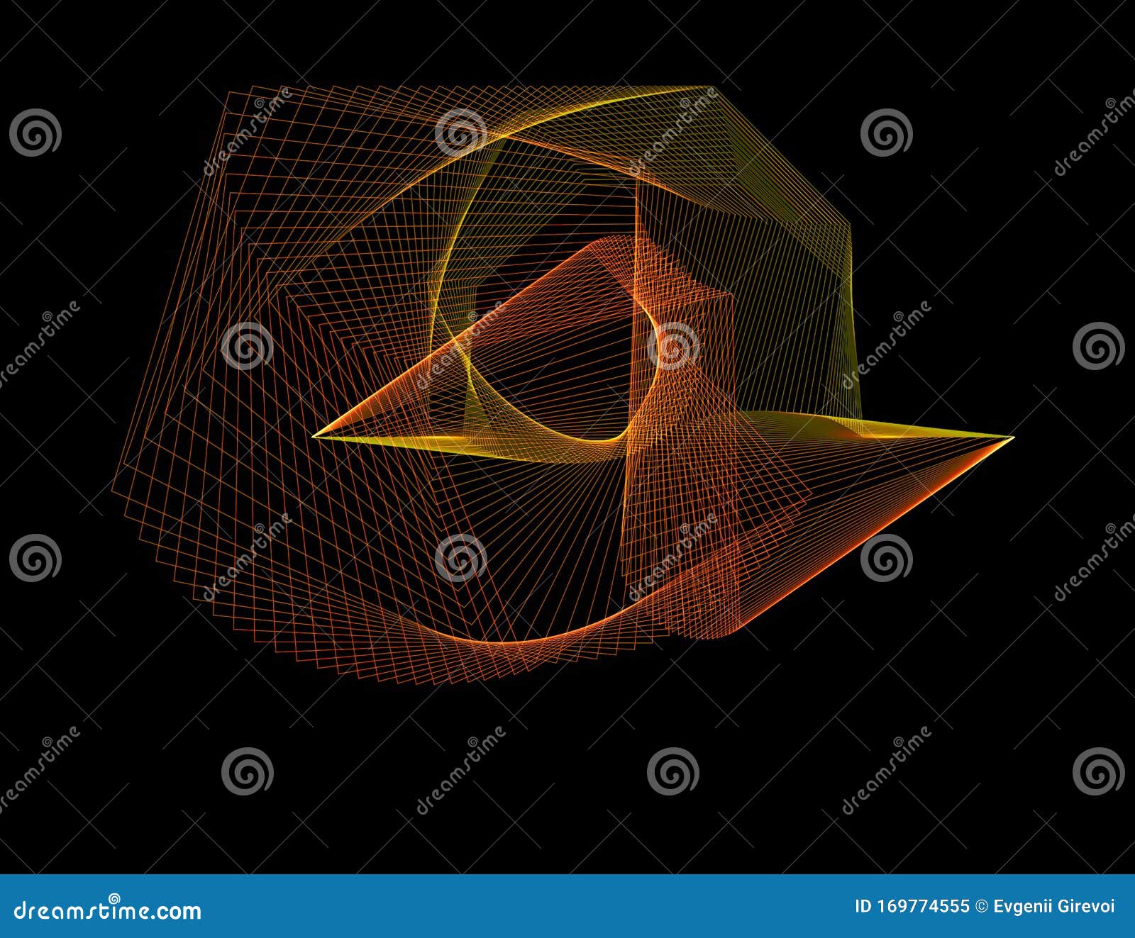 Abstract Spiral Shapes and Triangles Stock Image - Illustration of ...