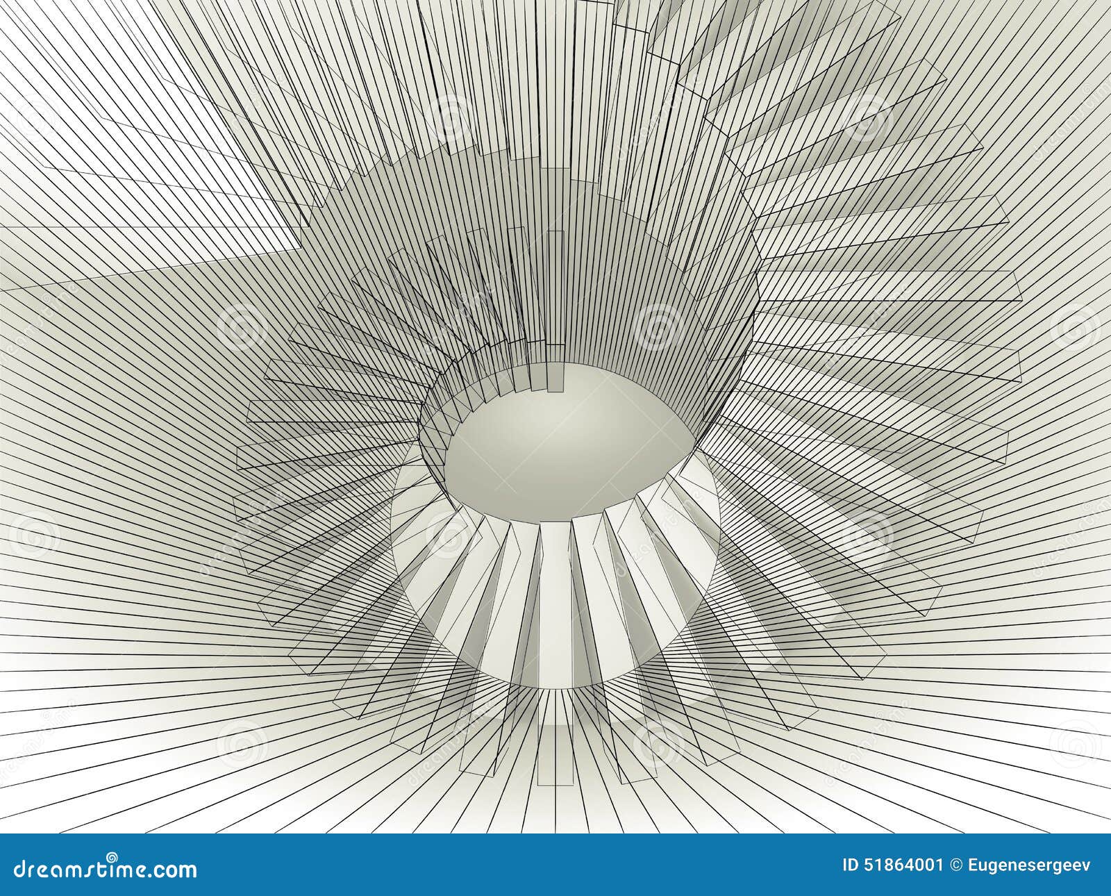 Abstract Spiral Structure Perspective with Wire-frame Mesh Stock ...