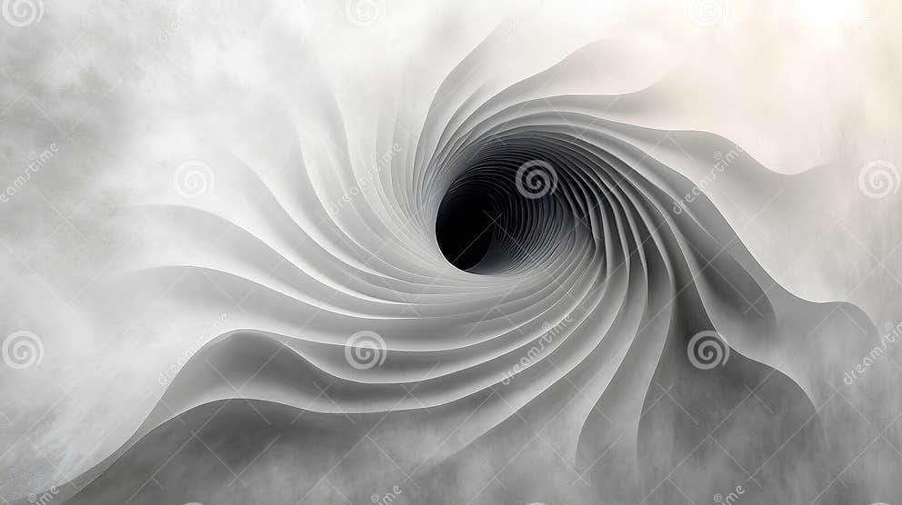 Abstract Spiral Vortex with Whirling Patterns in Monochrome Tones Stock ...