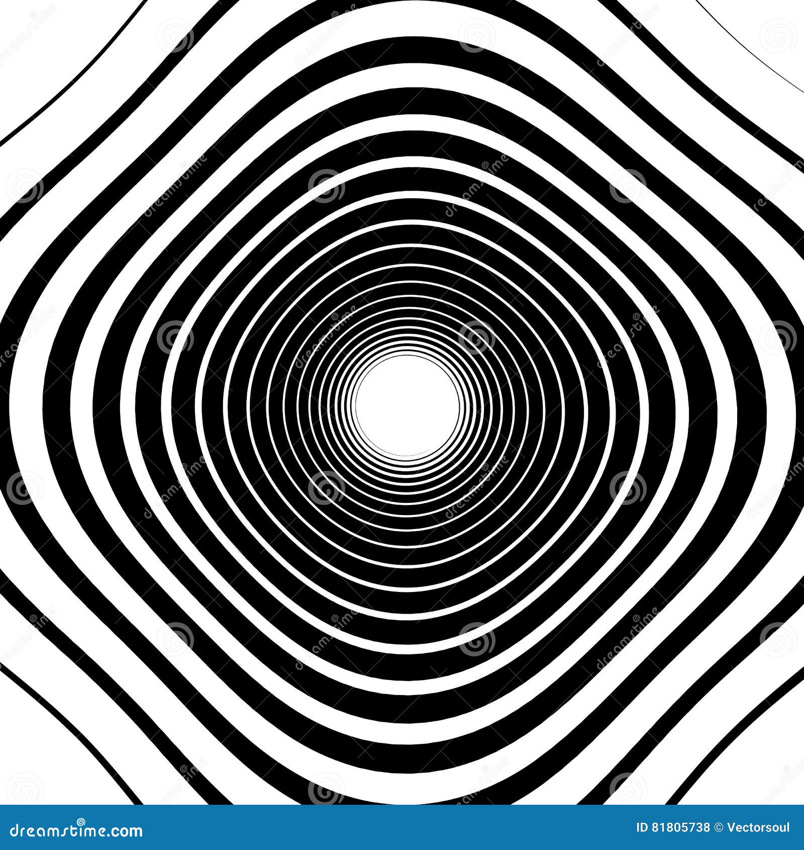 Abstract Spirally, Inward Rotating Square. Vortex, Spiral Geomet ...