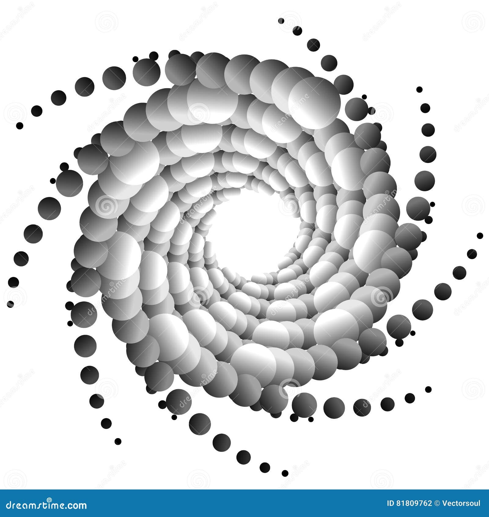 Abstract Spirally Monochrome Element with Overlapping Circles Stock ...
