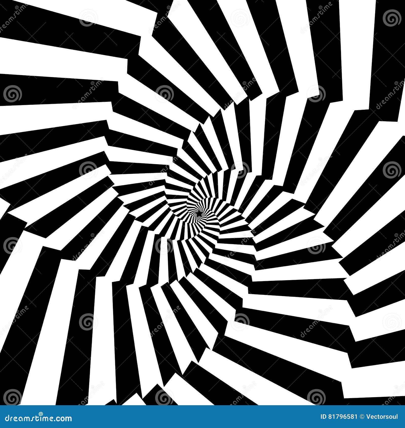 Abstract Spirally, Inward Rotating Square. Vortex, Spiral Geomet ...